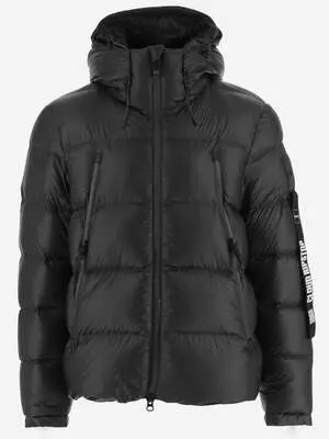 OUTHERE Quilted Nylon Down Jacket With Hood - Black
