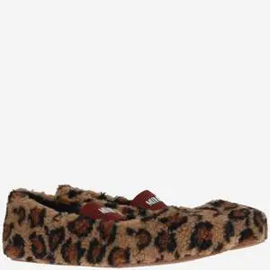 Moon Boot Shearling Flats With Animal Print - Multi