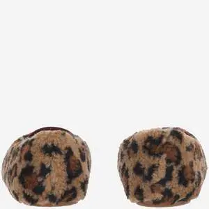 Moon Boot Shearling Flats With Animal Print - Multi