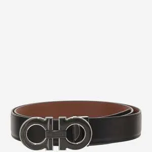 FERRAGAMO Reversible Leather Belt With Hooks Multi