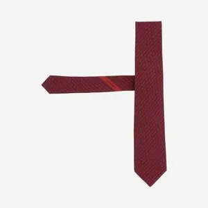 FERRAGAMO Silk Tie With Patterned Design - Red