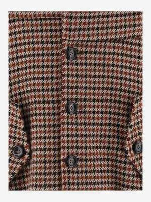 Emporio Armani Wool Blend Coat With Ribbed Collar