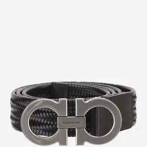 FERRAGAMO Braided Belt With Hook And Eye Buckle