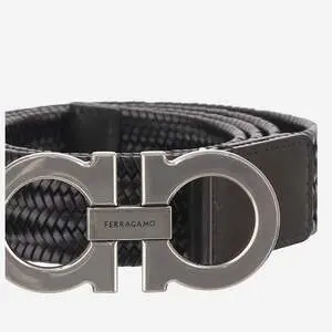 FERRAGAMO Braided Belt With Hook And Eye Buckle
