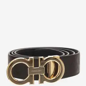 FERRAGAMO Reversible Leather Belt With Hooks - Multi