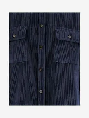F.IT Ribbed Stretch Nylon Blend Shirt - Navy