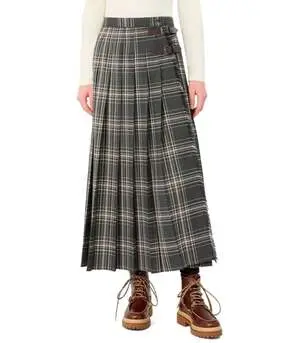 Max Mara Prisma Tartan Skirt - Grey
