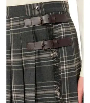 Max Mara Prisma Tartan Skirt - Grey