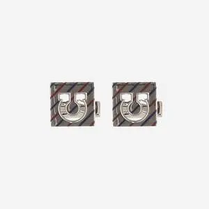 FERRAGAMO Square Brass Hook Shaped Cummerband Clasps - Multi
