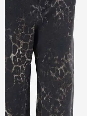 Just Cavalli Stretch Cotton Pants With Animal Print