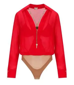 Elisabetta Franchi Crossed Bodysuit Shirt