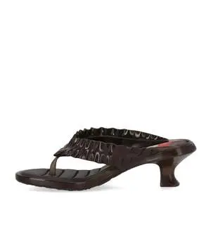 GANNI Heeled Flip Flop - Brown