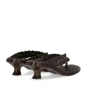 GANNI Heeled Flip Flop - Brown