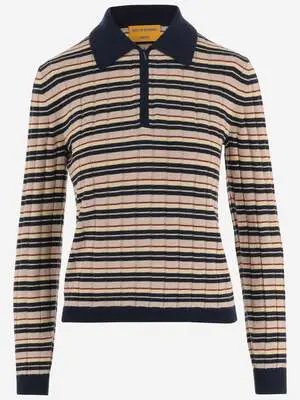 Guest In Residence Striped Silk And Linen Sweater