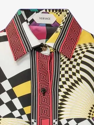Versace Silk Shirt With Geometric Print