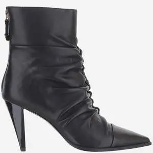 Pinko Embossed Leather Ankle Boots It