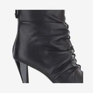 Pinko Embossed Leather Ankle Boots It