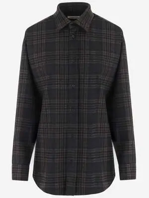 DARKPARK Stretch Viscose Blend Shirt With Check Pattern