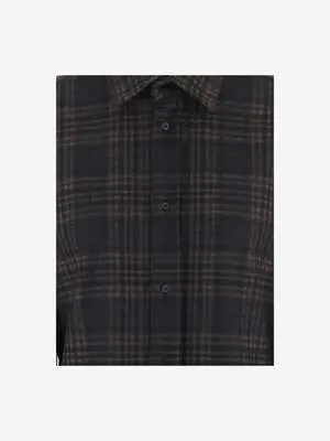 DARKPARK Stretch Viscose Blend Shirt With Check Pattern
