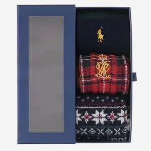 Polo Ralph Lauren Wool Blend Socks In A Pack Of Three Pairs - Multi