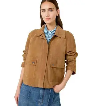 Max Mara Abito Suede Jacket - Beige