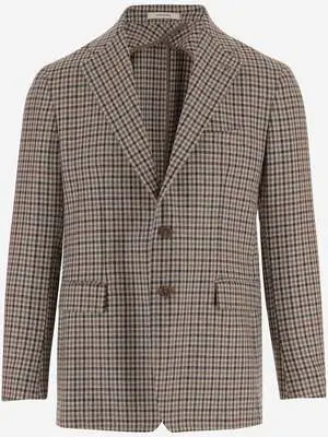 Tagliatore Wool Jacket With Check Pattern