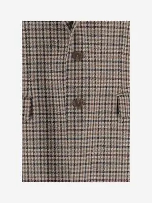 Tagliatore Wool Jacket With Check Pattern