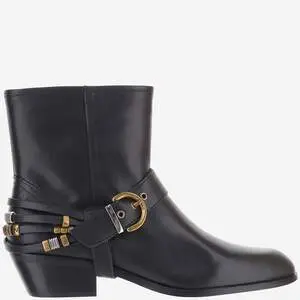 Pinko Leather Ankle Boots With Logo