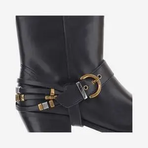Pinko Leather Ankle Boots With Logo