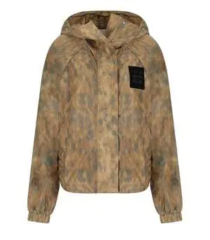 GANNI Animal Print Nylon Jacket - Brown