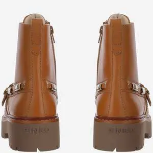 Pinko Leather Ankle Boots With Logo