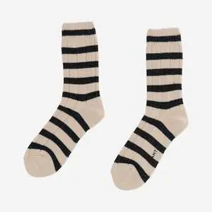 ANT45 Stretch Cotton Blend Socks With A Striped Pattern Mutli