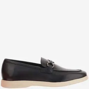 FERRAGAMO Leather Loafers - Black