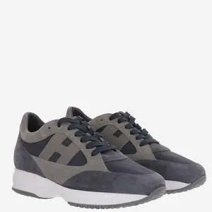 Hogan Interactive Sneakers In Suede And Mesh
