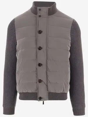 MOORER Hybrid Jacket With Knitted Trim And Sleeves