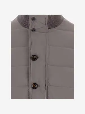 MOORER Hybrid Jacket With Knitted Trim And Sleeves