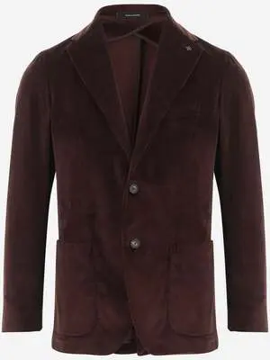 Tagliatore Ribbed Stretch Cotton Jacket - Brown