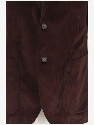 Tagliatore Ribbed Stretch Cotton Jacket - Brown