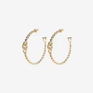 FERRAGAMO Brass Hook Earrings - Gold