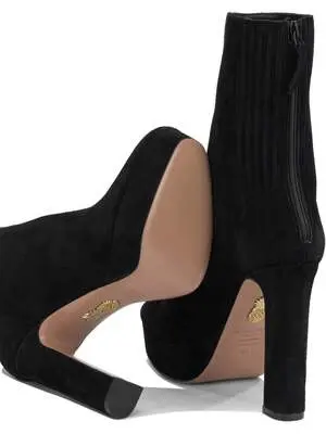AQUAZZURA Martine 110 Mm' Ankle Boots With Zipper - Black