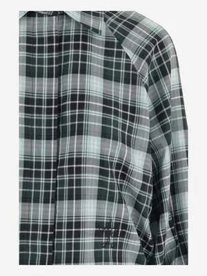 PATOU Cotton Blouse With Check Pattern And Tied Sleeves