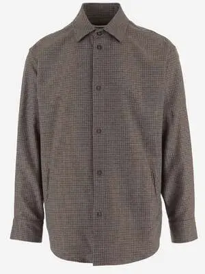 DARKPARK Checked Stretch Viscose Blend Shirt