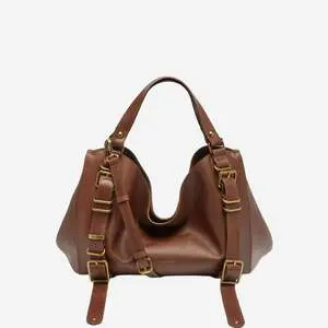DIESEL® D One” Leather Handbag - Brown