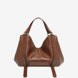 DIESEL® D One” Leather Handbag - Brown