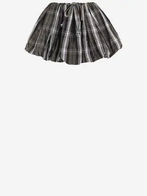 PATOU Wide Leg Skirt With Check Pattern - Multi