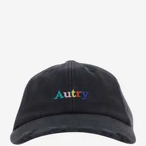AUTRY Cotton Baseball Cap With Logo - Black