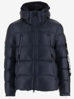 OUTHERE Quilted Nylon Down Jacket With Hood - Navy