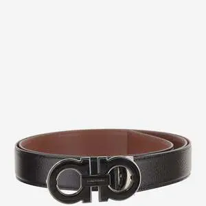 FERRAGAMO Reversible Leather Belts With Two Interchangeable Covers - Multi