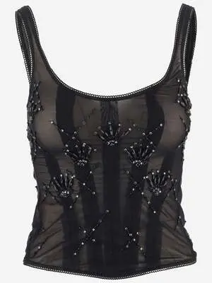 IANIRA MEDA Lycra Blend Top With Embroidery