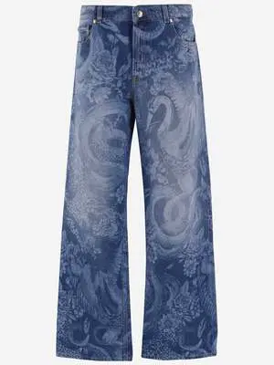 Just Cavalli Printed Cotton Jeans - Denim